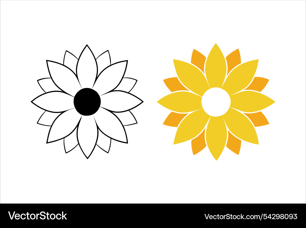 Flower simple sunflower icon art Royalty Free Vector Image