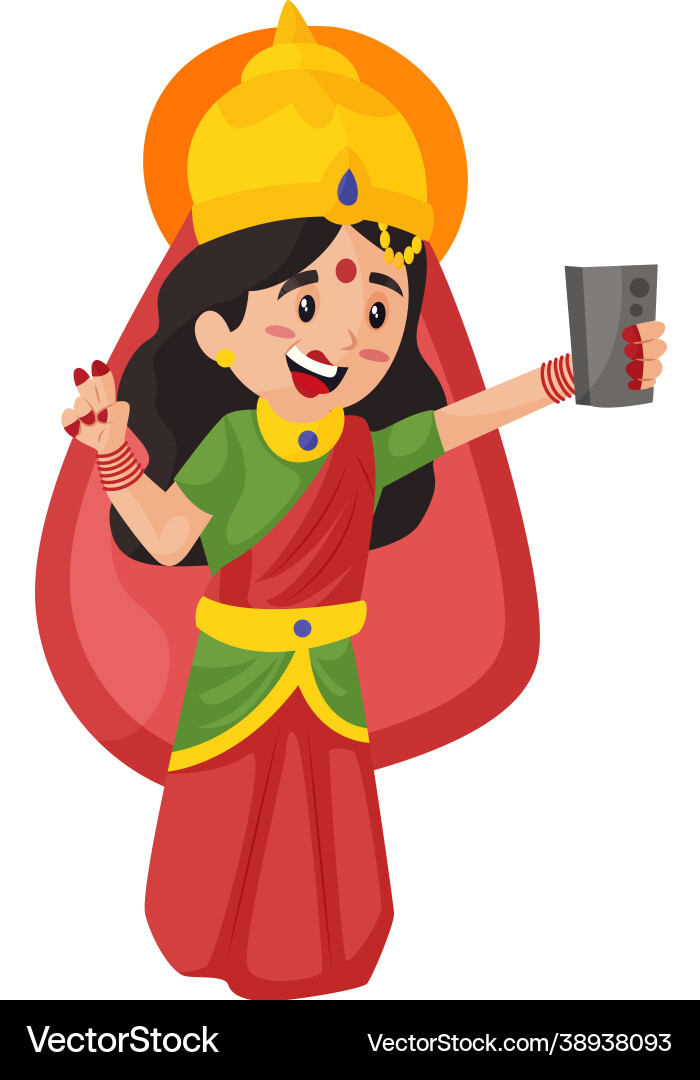Goddess lakshmi cartoon character Royalty Free Vector Image
