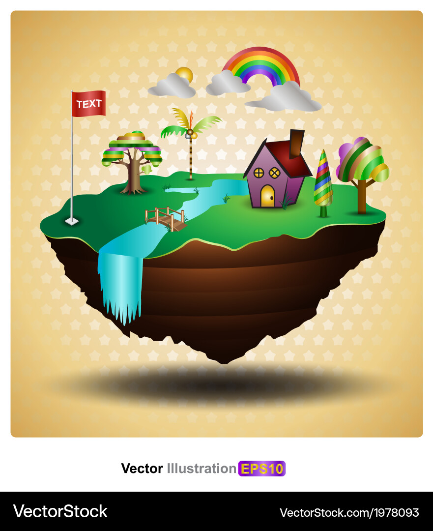 Island fly Royalty Free Vector Image - VectorStock