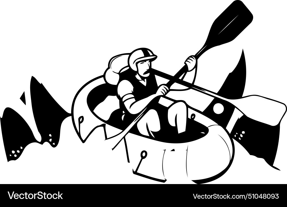 Kayaking in cartoon style canoeing Royalty Free Vector Image