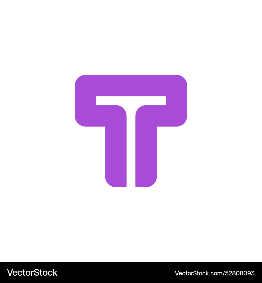 Logo letter t purple icon Royalty Free Vector Image