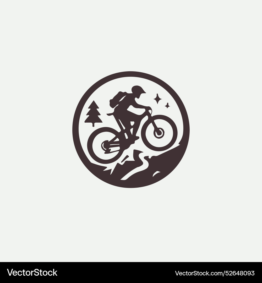 Mountain biking logo Royalty Free Vector Image