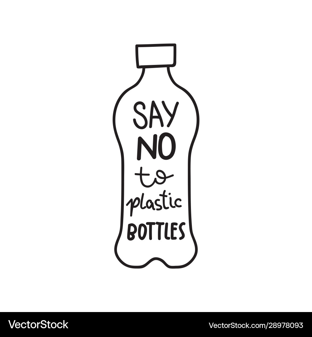 No Plastic - Say No to Waste Royalty Free Vector Image