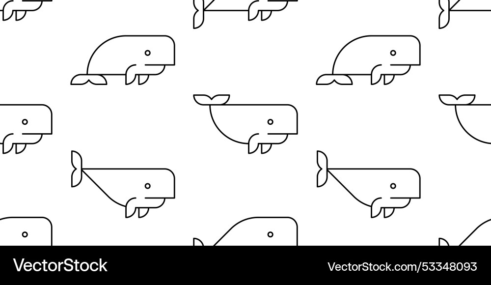 Seamless pattern with sperm whale Royalty Free Vector Image
