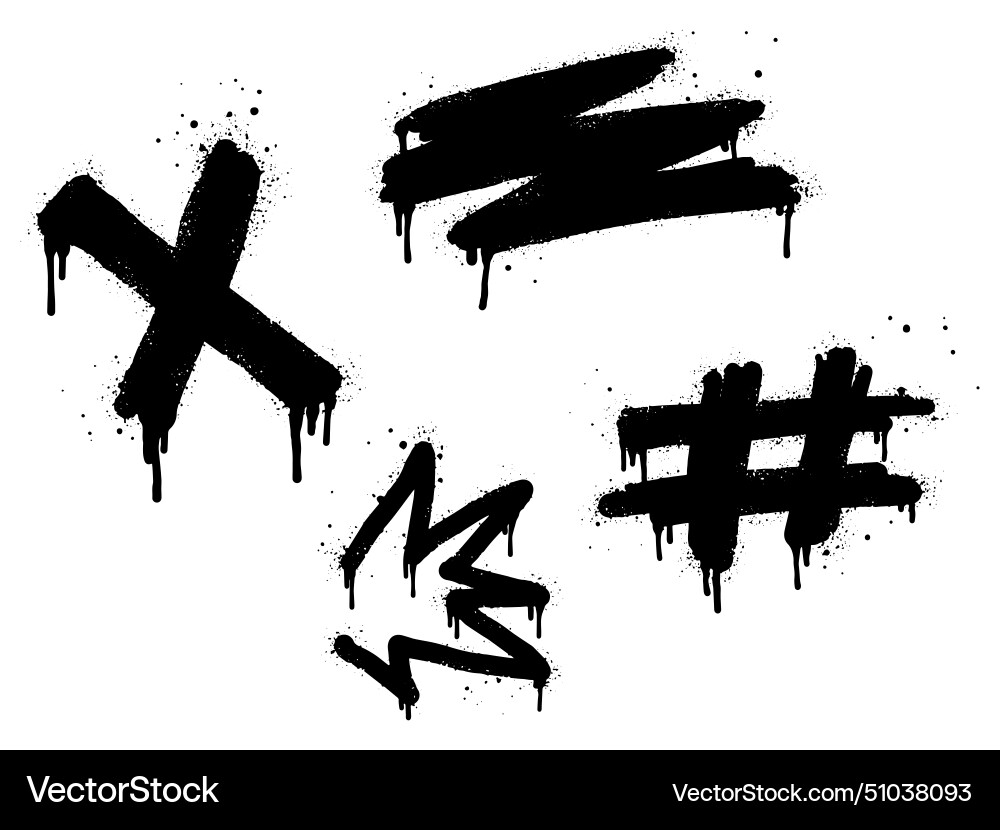 Spray painted graffiti element on set letter x Vector Image