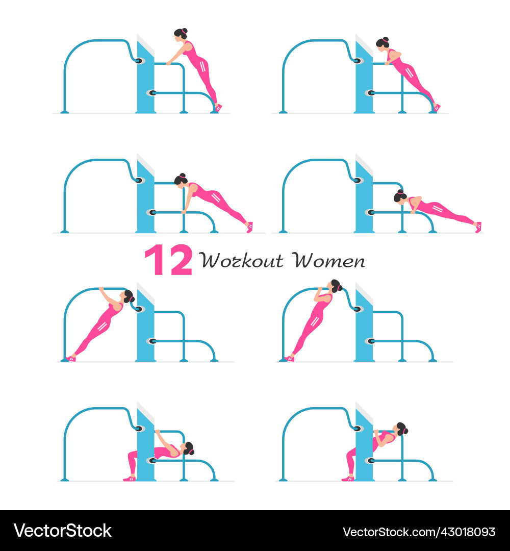 Women workout set Royalty Free Vector Image - VectorStock