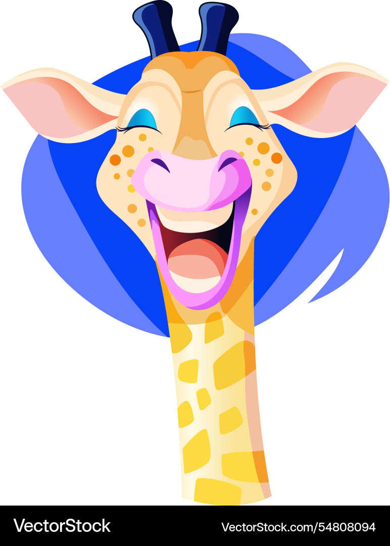 A flat of laughing giraffe Royalty Free Vector Image