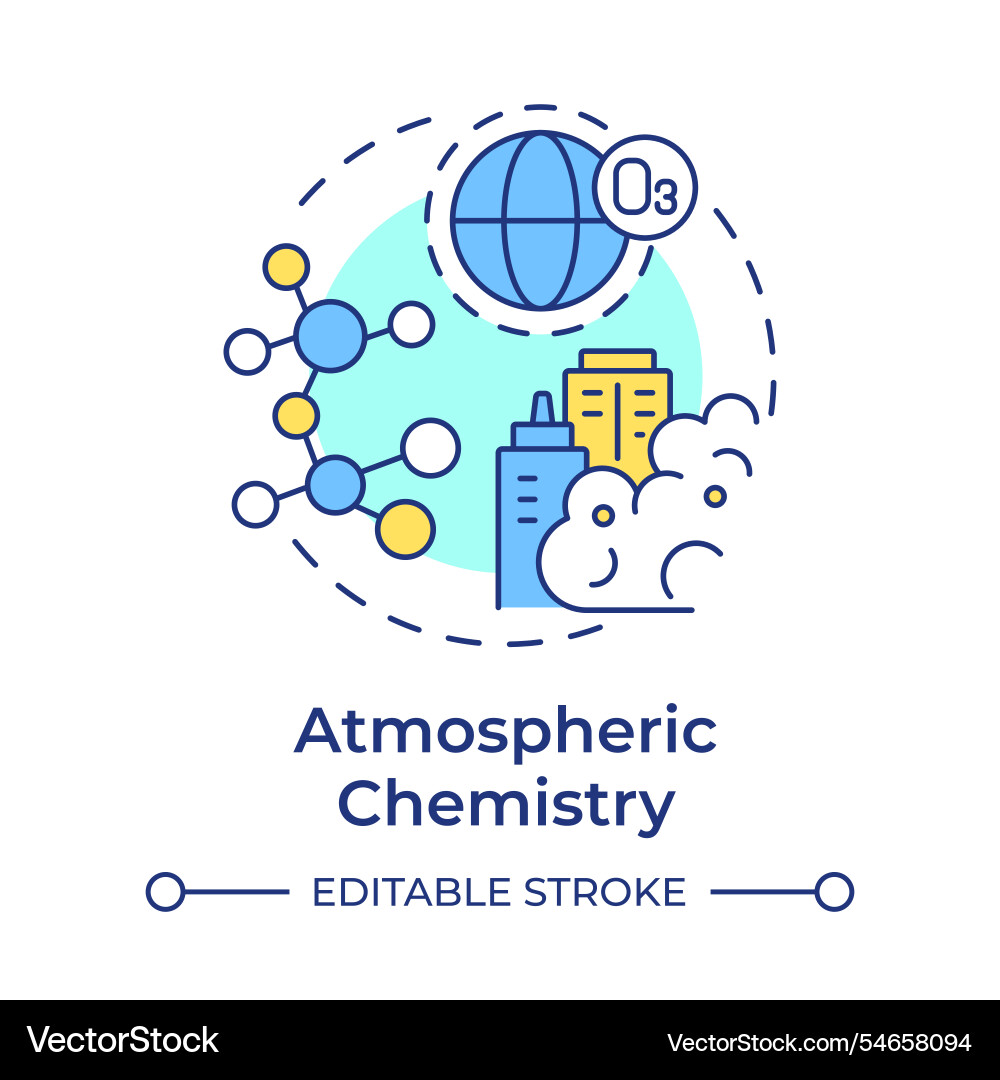Atmospheric chemistry multi color concept icon Vector Image