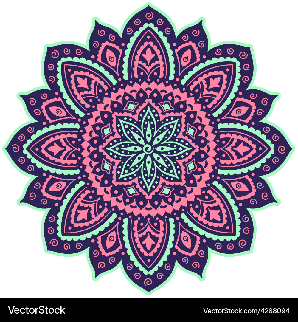 Beautiful indian floral ornament Royalty Free Vector Image