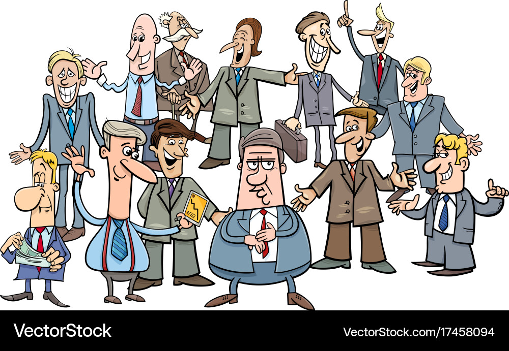Cartoon businessmen or managers group Royalty Free Vector