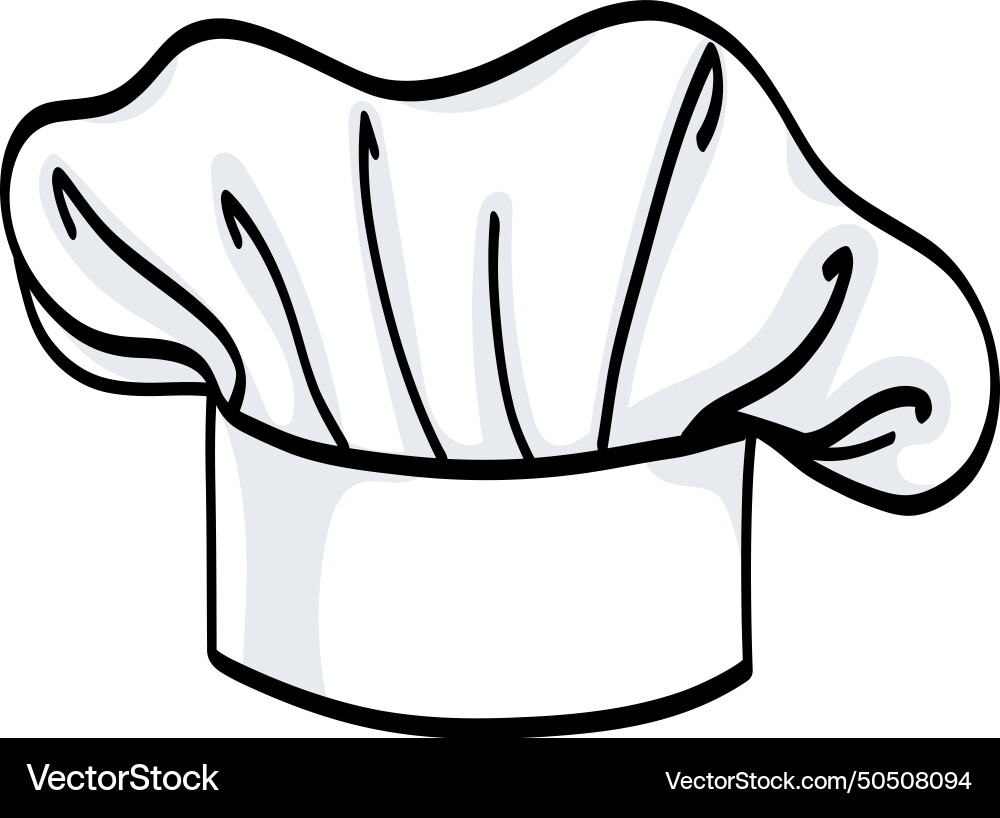 Chef hat doodle drawing cartoon Royalty Free Vector Image