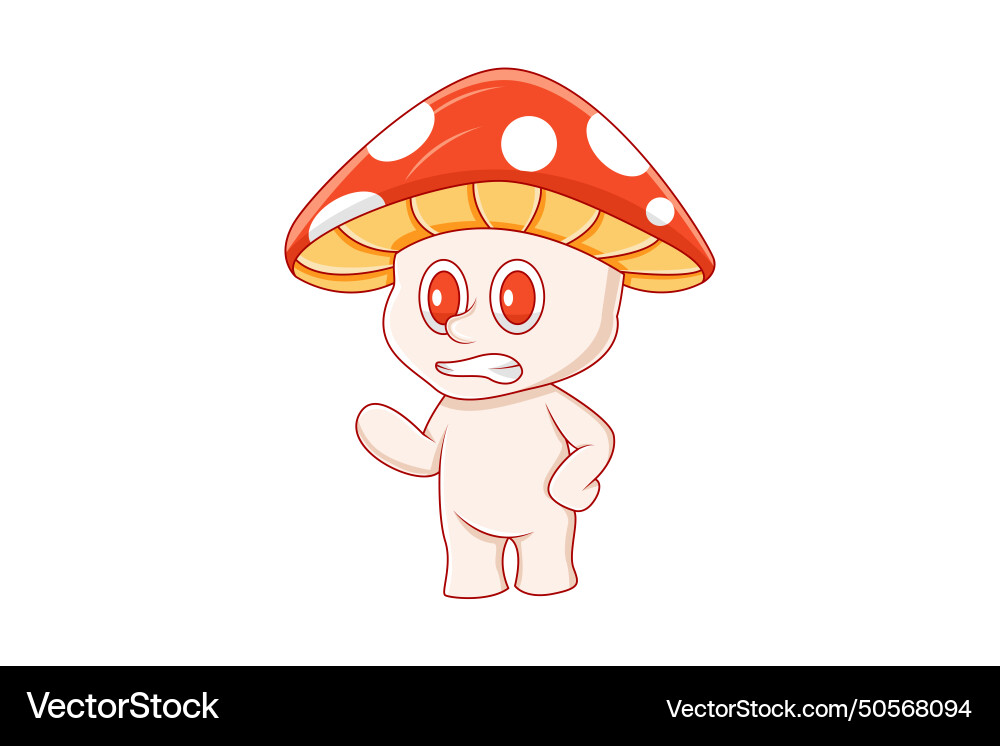 Cute mushroom character design Royalty Free Vector Image