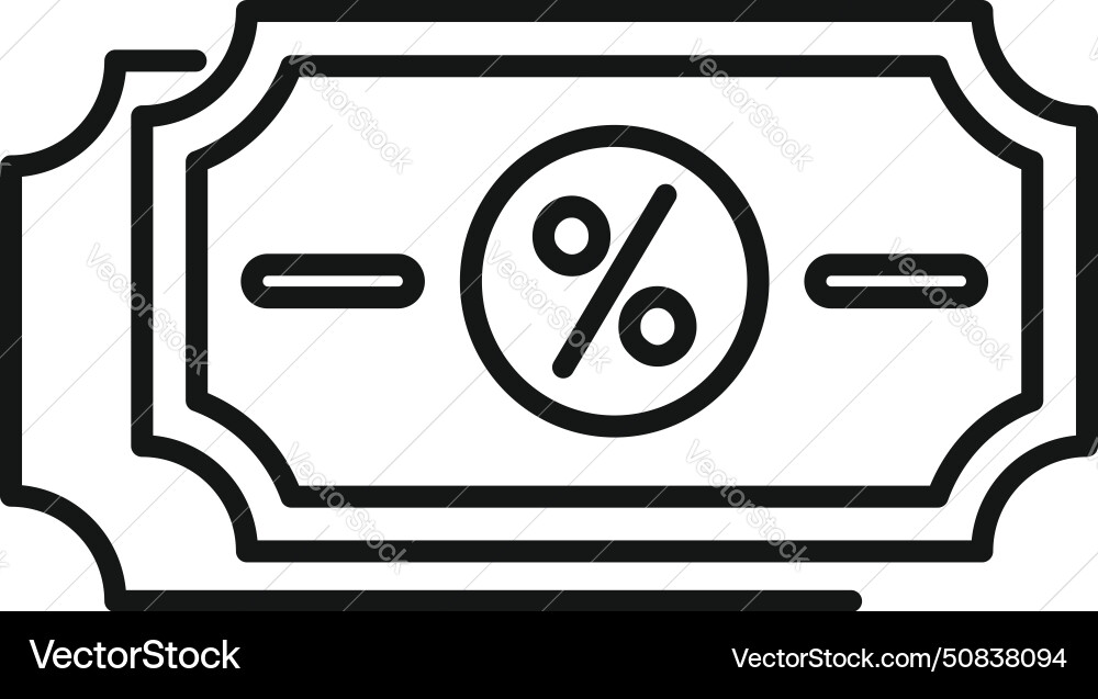 Discount card icon outline online store Royalty Free Vector
