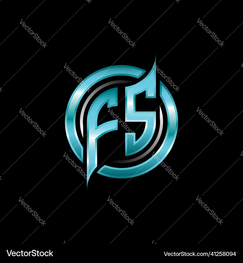 Fs initial monogram logo circle rounded Royalty Free Vector