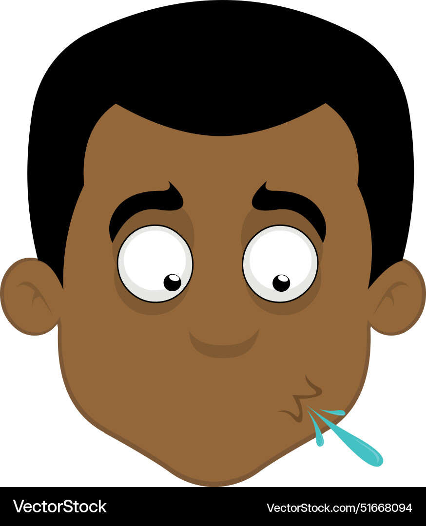 Head man cartoon spitting Royalty Free Vector Image