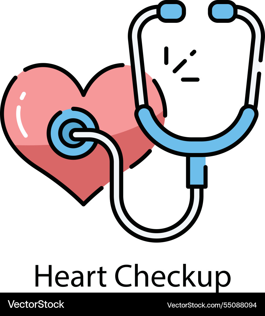 Heart checkup filled Royalty Free Vector Image