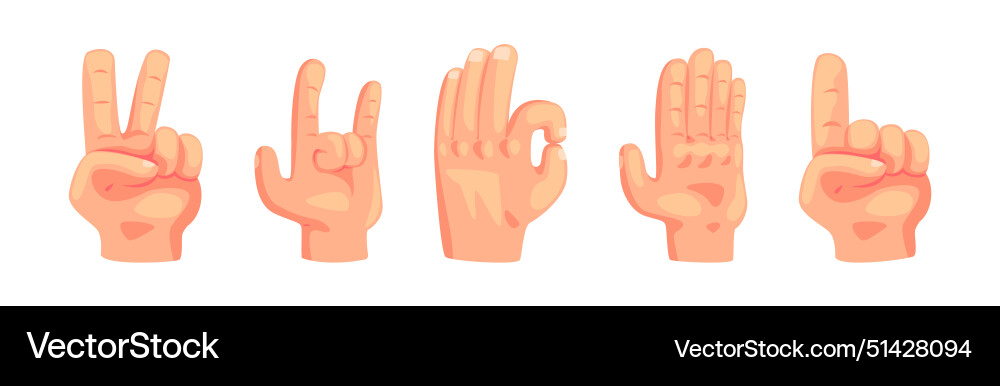Human hand gesture and pose with finger set Vector Image