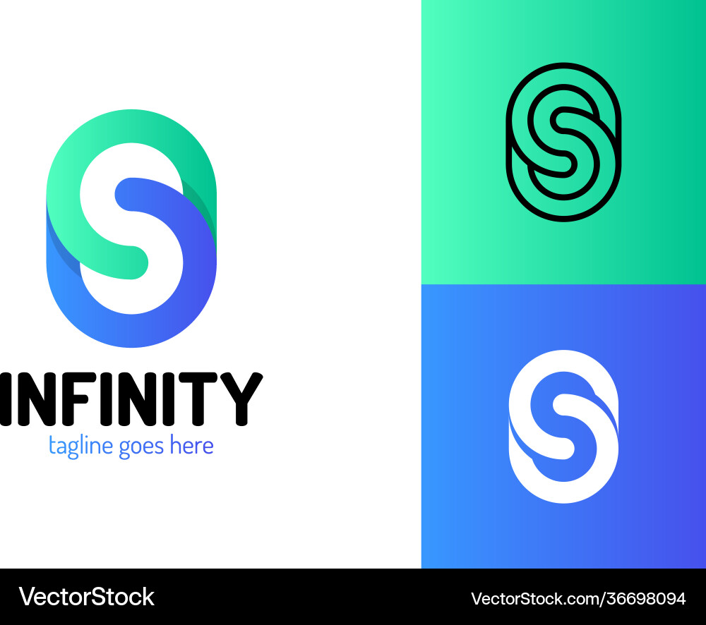 Infinity letter s logo design template Royalty Free Vector