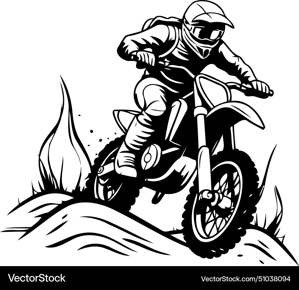 Motocross rider on a motorcycle Royalty Free Vector Image