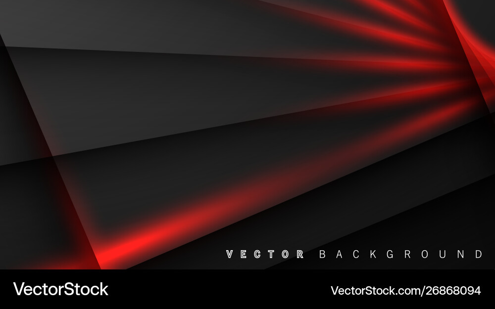 Red light line shadow dark grey luxury background Vector Image