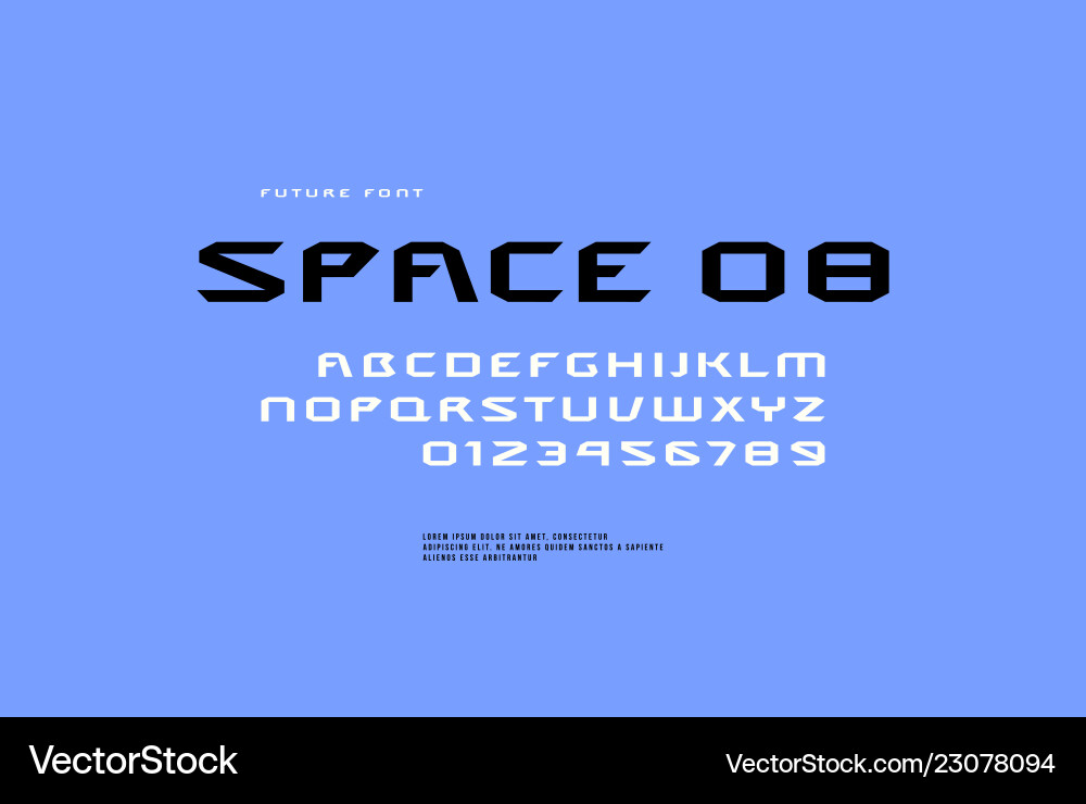 Stock extended sans serif font Royalty Free Vector Image