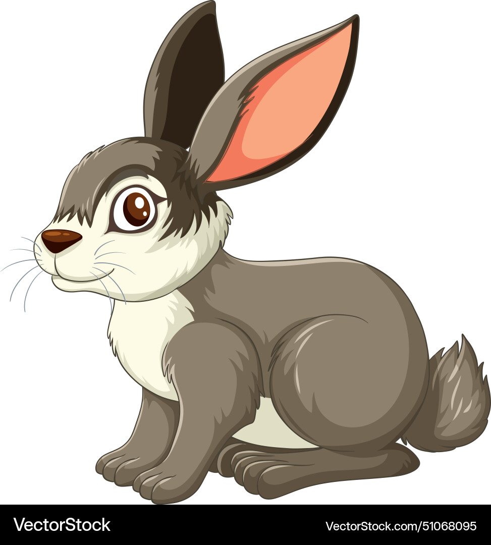 Adorable rabbit with large ears sitting Royalty Free Vector