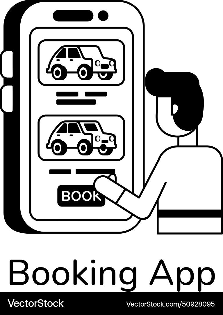 Booking app Royalty Free Vector Image - VectorStock