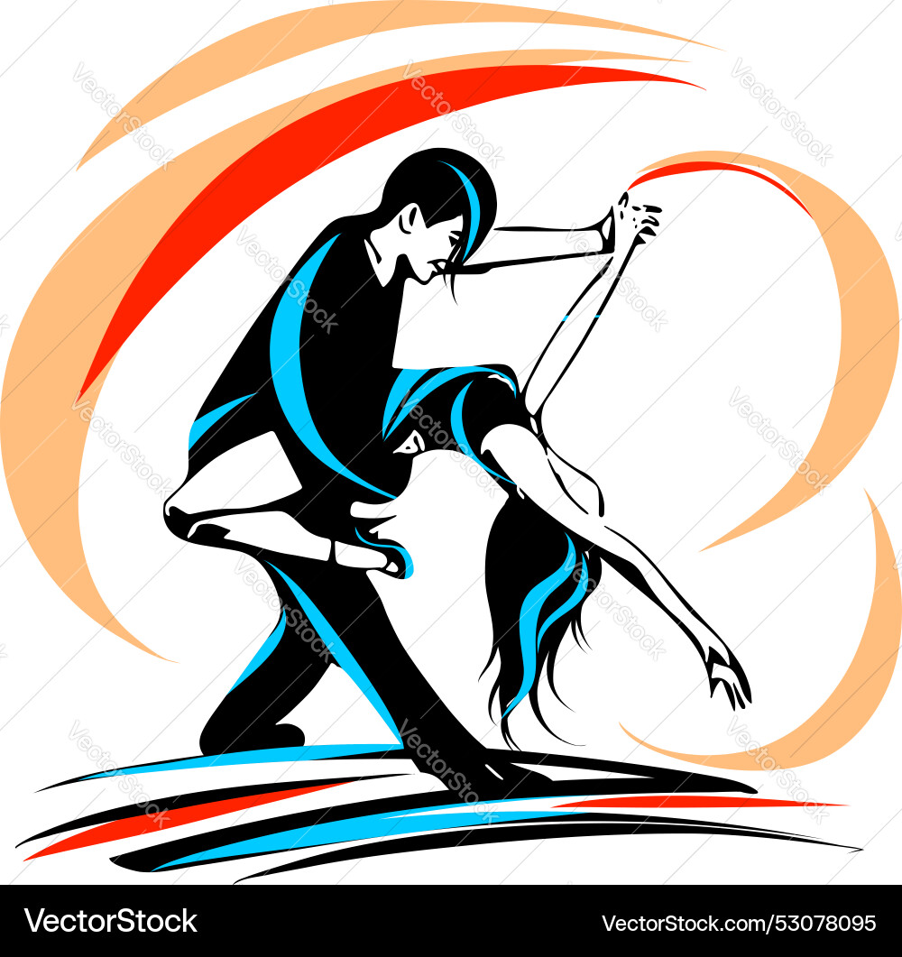 Dancing couple perfect for dance studios event Vector Image