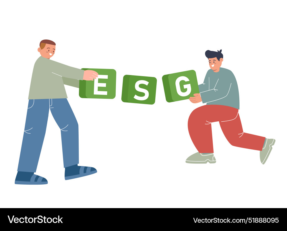 Esg environmental social governance two people Vector Image