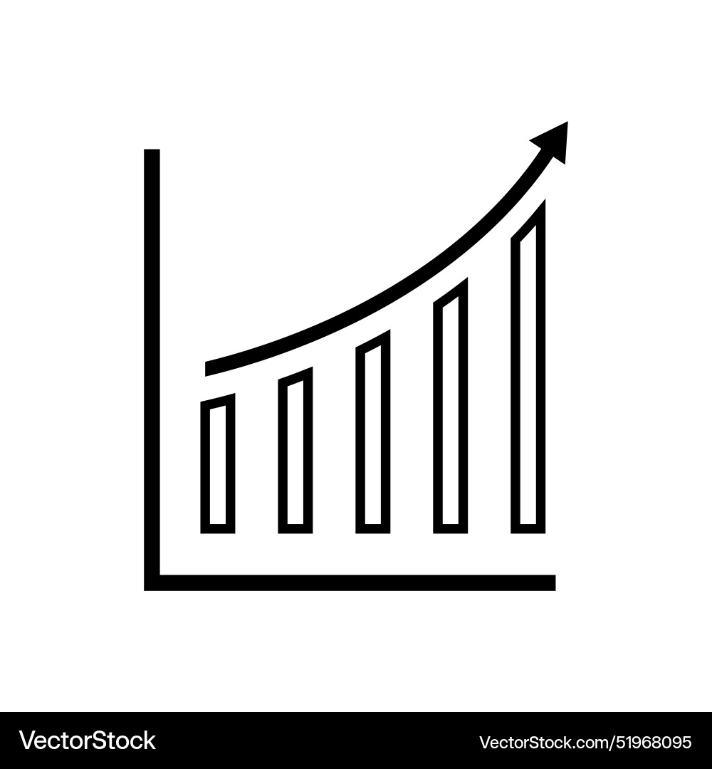 Graph chart icon growth symbol Royalty Free Vector Image
