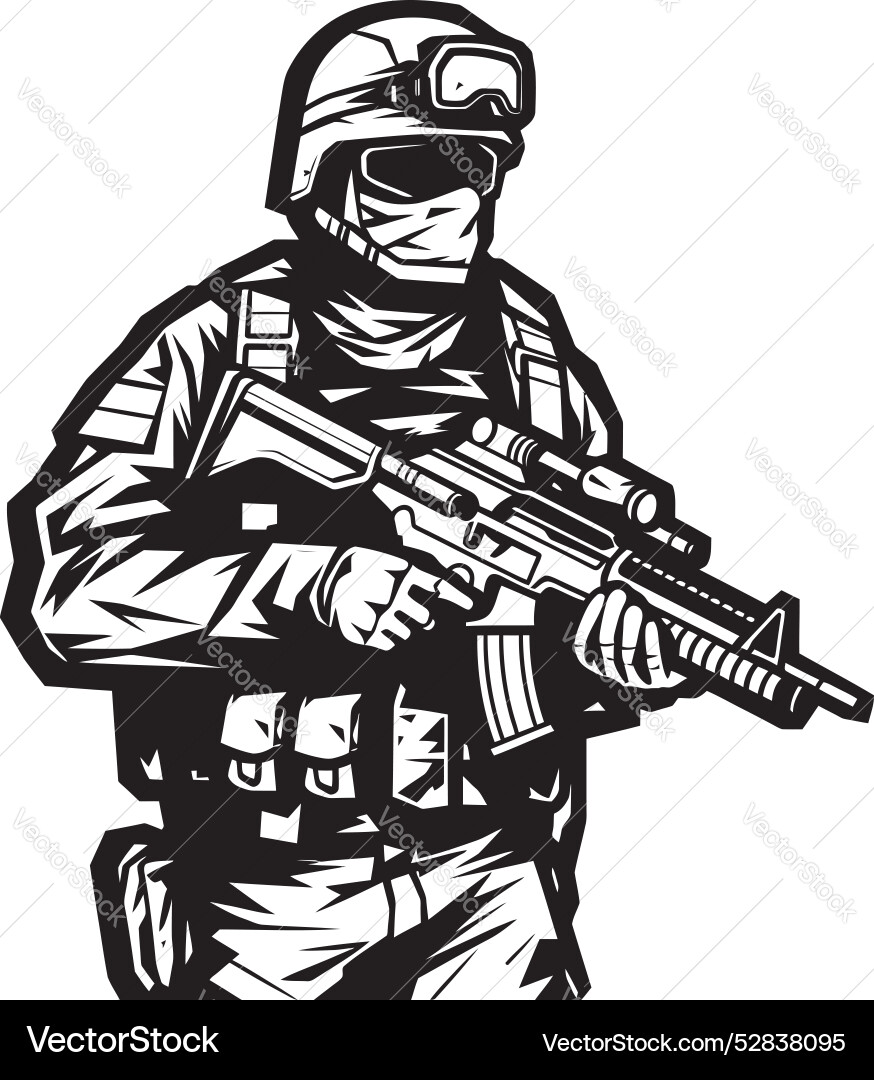 Guardian military rifle icon Royalty Free Vector Image