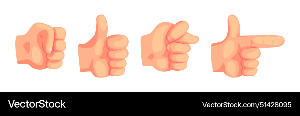 Human hand gesture and pose with finger set Vector Image