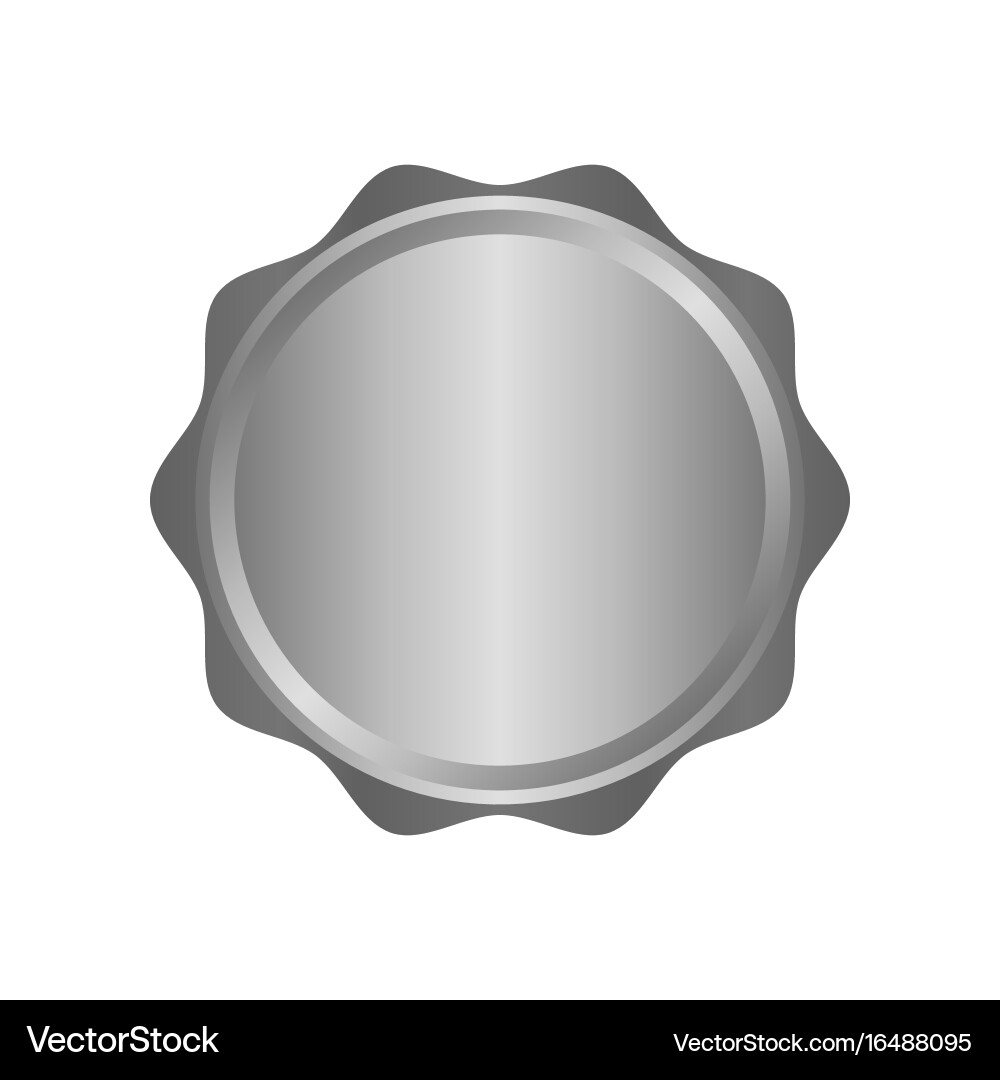 Modern metal silver circle badges labels Vector Image