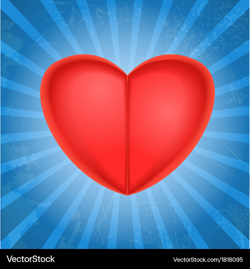 Red heart Royalty Free Vector Image - VectorStock