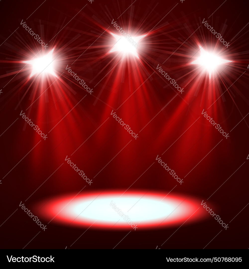 Red spotlights shining Royalty Free Vector Image