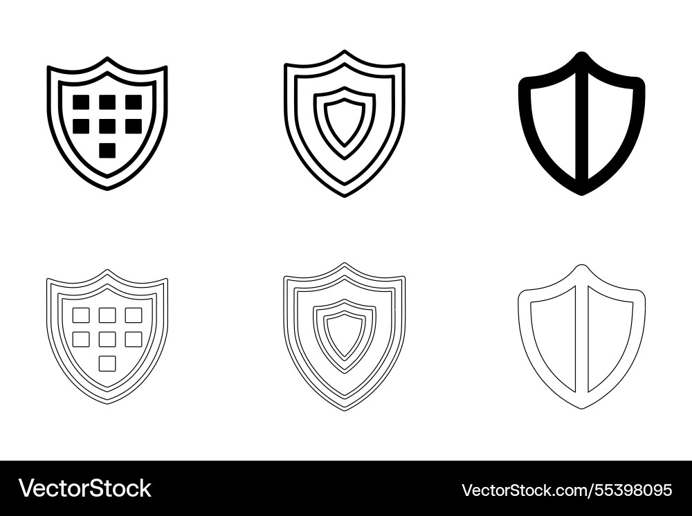 Shield icons set Royalty Free Vector Image - VectorStock