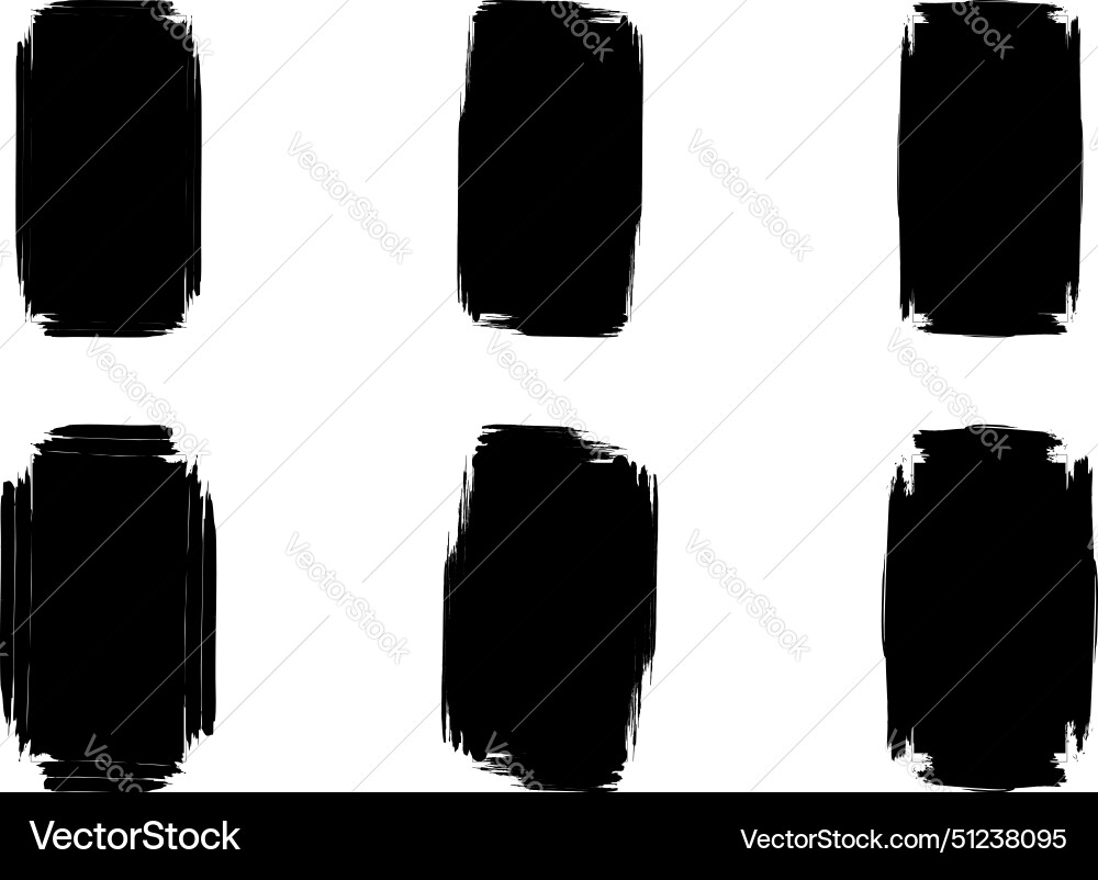 Square vertical shape filled grunge brush Vector Image