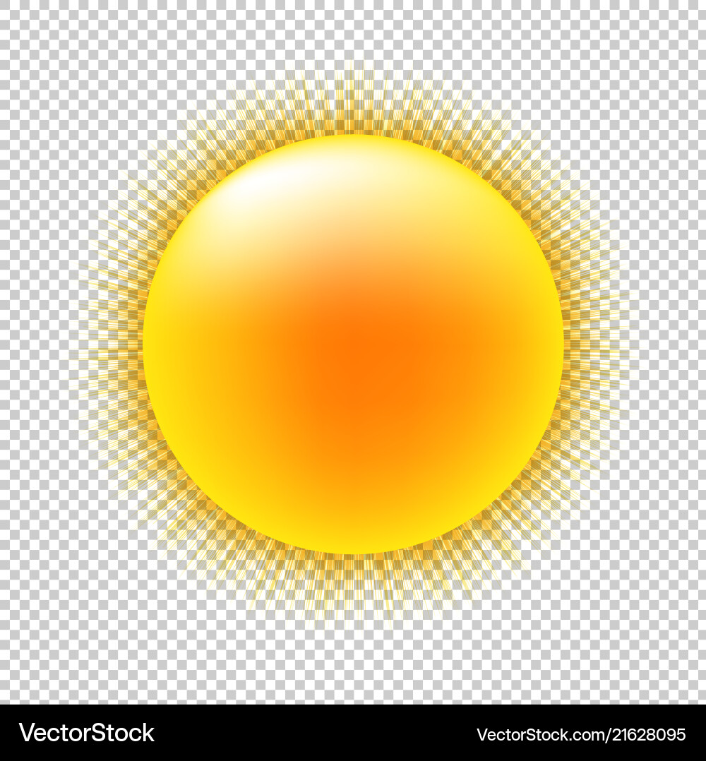 Sun with transparent background Royalty Free Vector Image