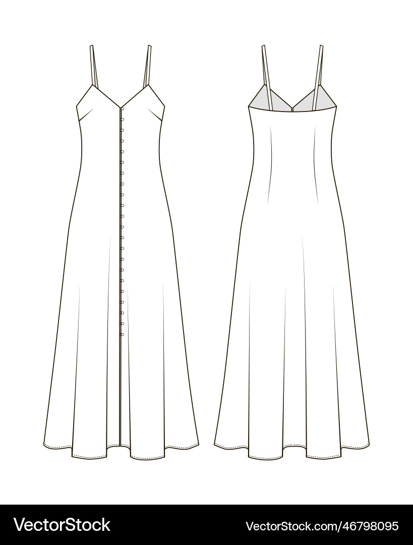 Tank dress with buttons Royalty Free Vector Image