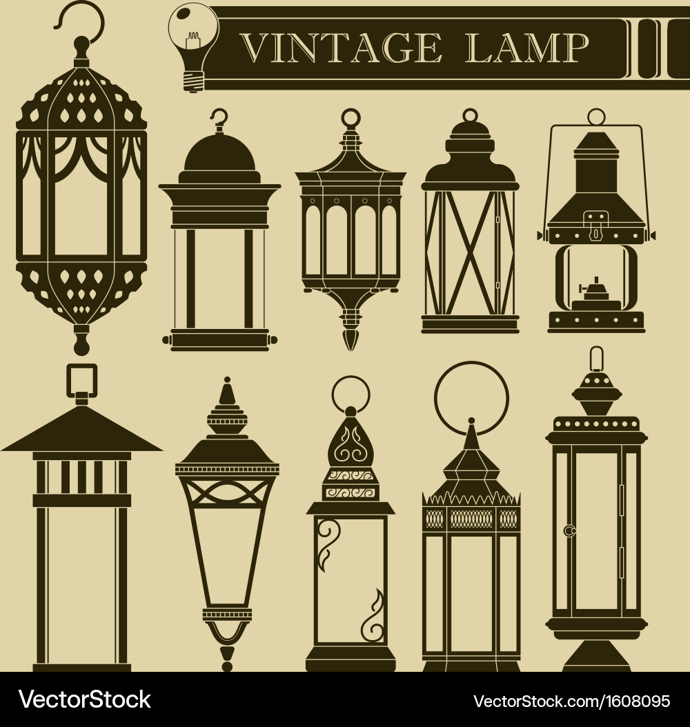 Vintage lamp ii Royalty Free Vector Image - VectorStock