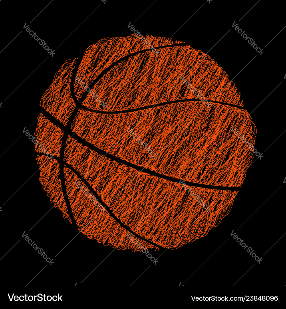 Abstract Hatching Basketball Sphere Royalty Free Vector