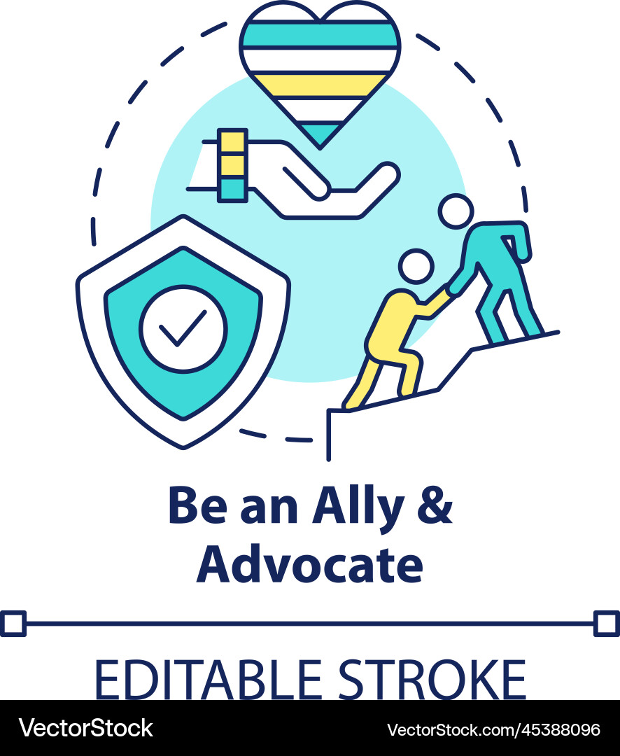 Be ally and advocate concept icon Royalty Free Vector Image