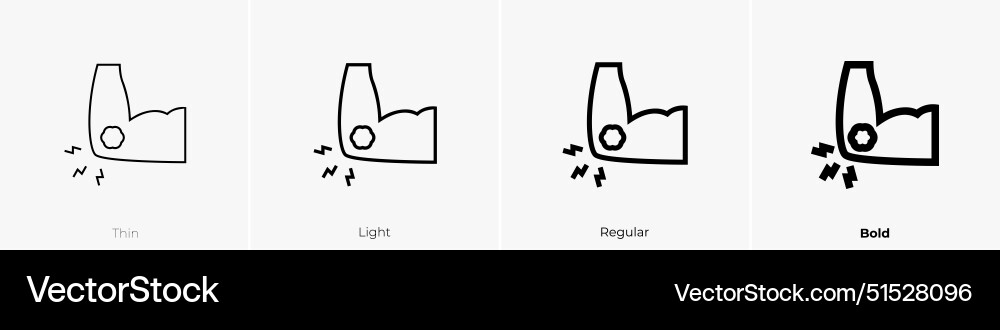 Elbow icon thin light regular and bold style Vector Image