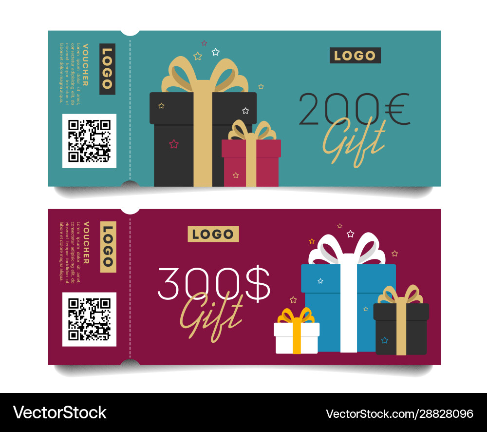 Gift voucher layout template with monetary award Vector Image