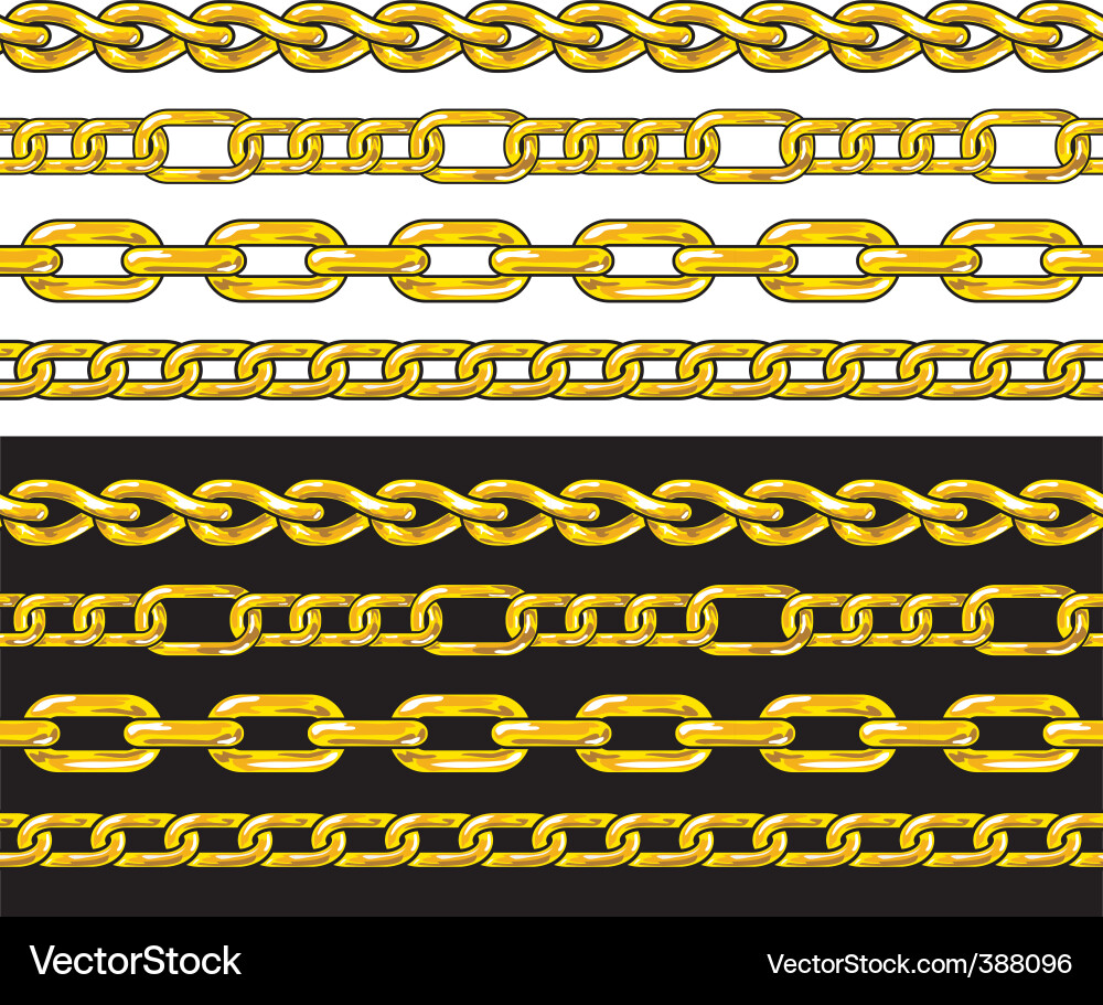Gold Chain Border Set Royalty Free Vector Image