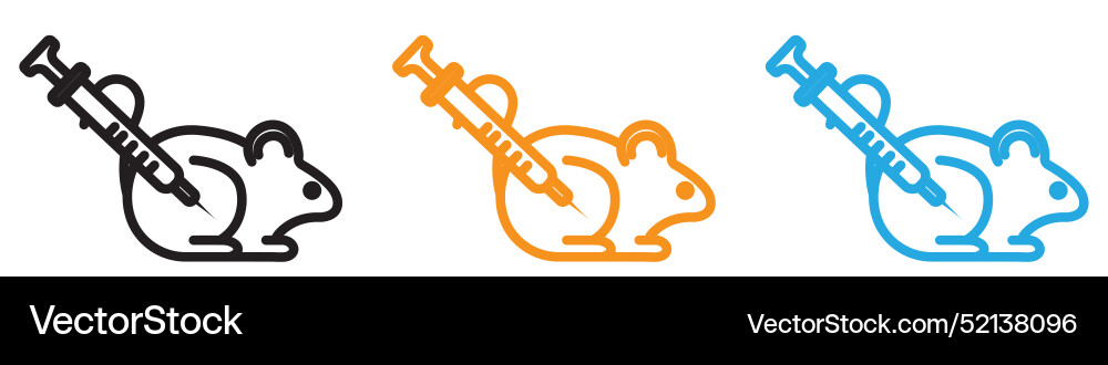 Lab rat experiment logo set collection for web Vector Image