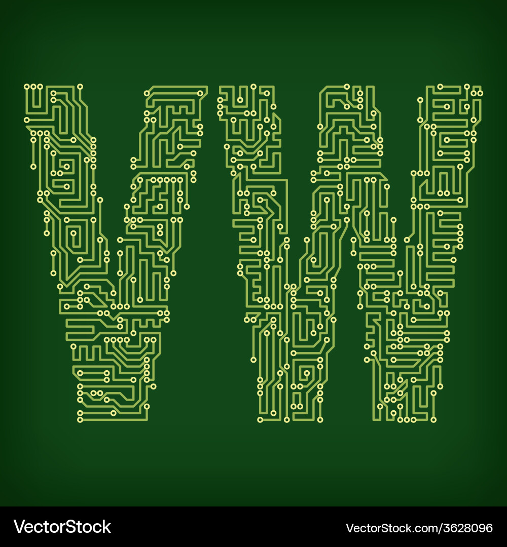 Pcb letter and digits Royalty Free Vector Image