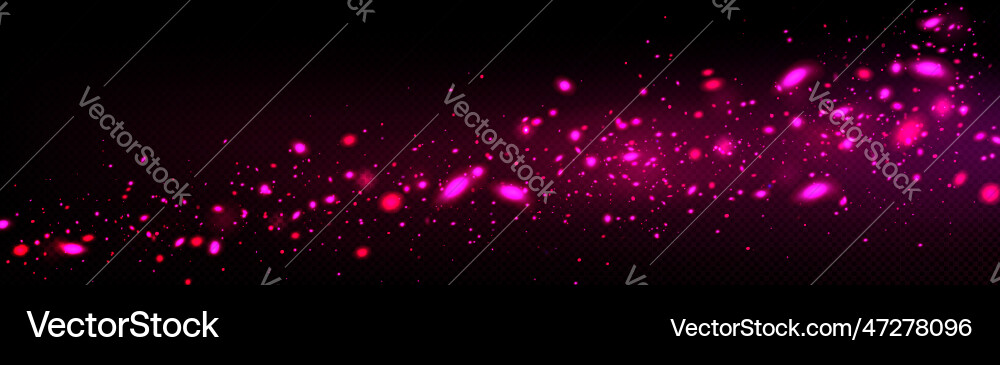 Pink firefly light glow flow space background Vector Image