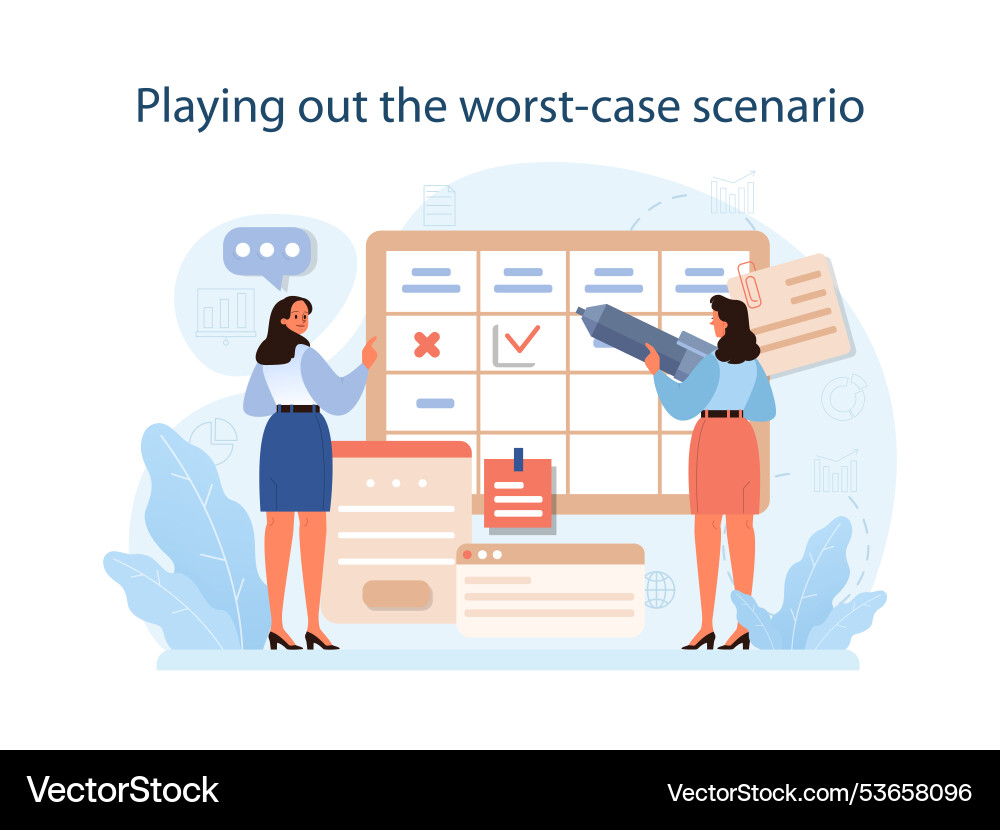 Play a worst-case scenario to conduct difficult Vector Image