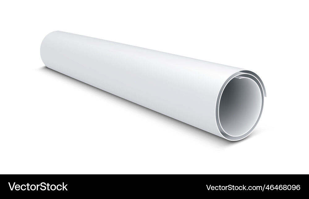 Roll of paper with shadow on white background Vector Image